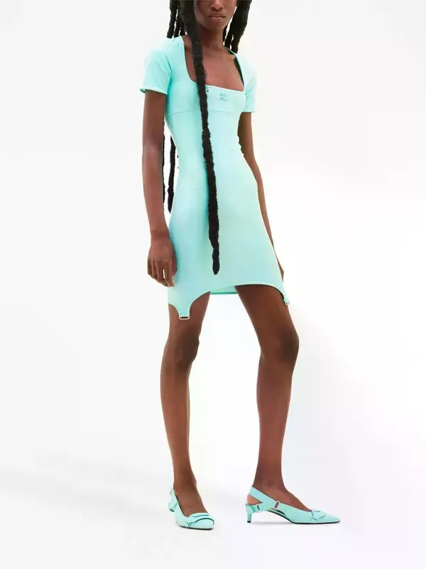 COURREGES Square-neck Cut-out Mini Dress