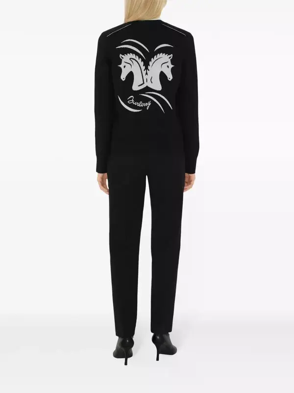 Burberry Mirrored Horse Intarsia-knit Cardigan