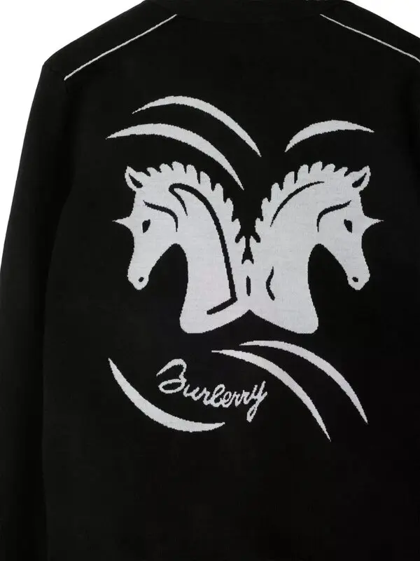 Burberry Mirrored Horse Intarsia-knit Cardigan