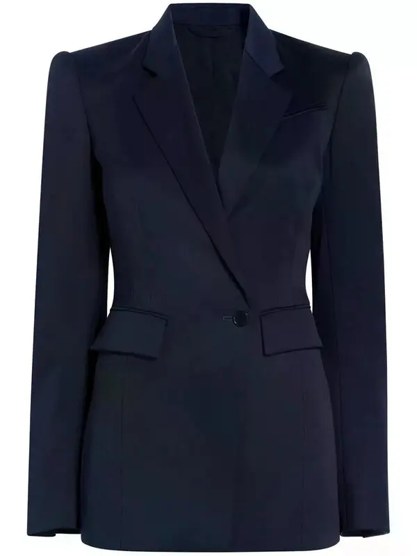 Another Tomorrow Double-breasted Merino Wool Blazer - Blue