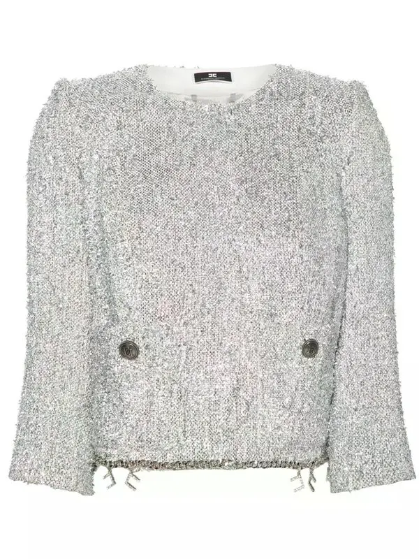 Elisabetta Franchi Tweed Cropped Jacket