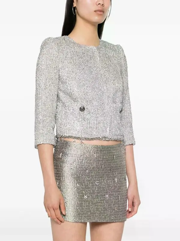 Elisabetta Franchi Tweed Cropped Jacket
