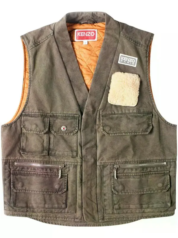 Kenzo Multi-pocket Gilet - Brown