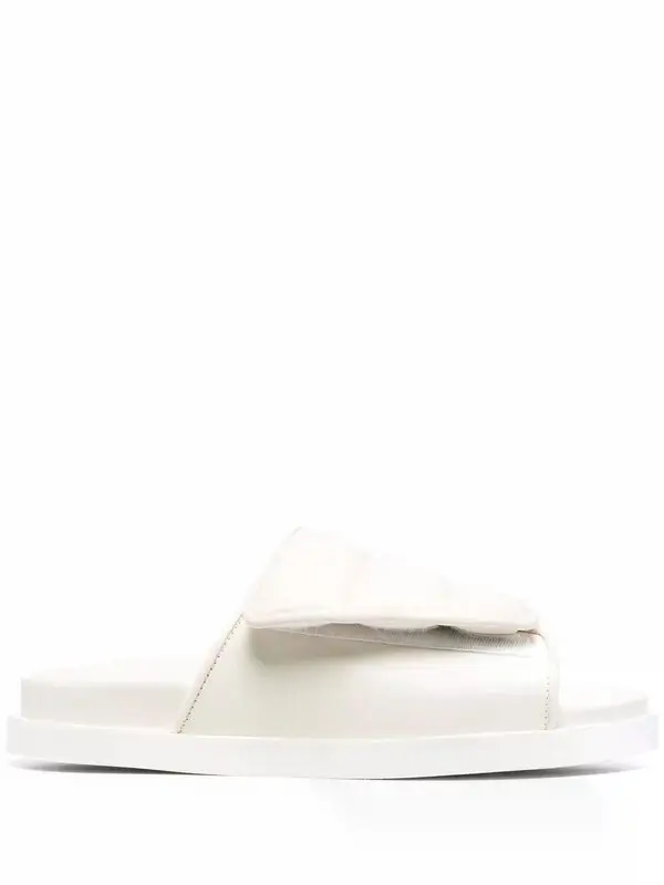 GIABORGHINI Padded Leather Slip-on Sandals - Neutrals