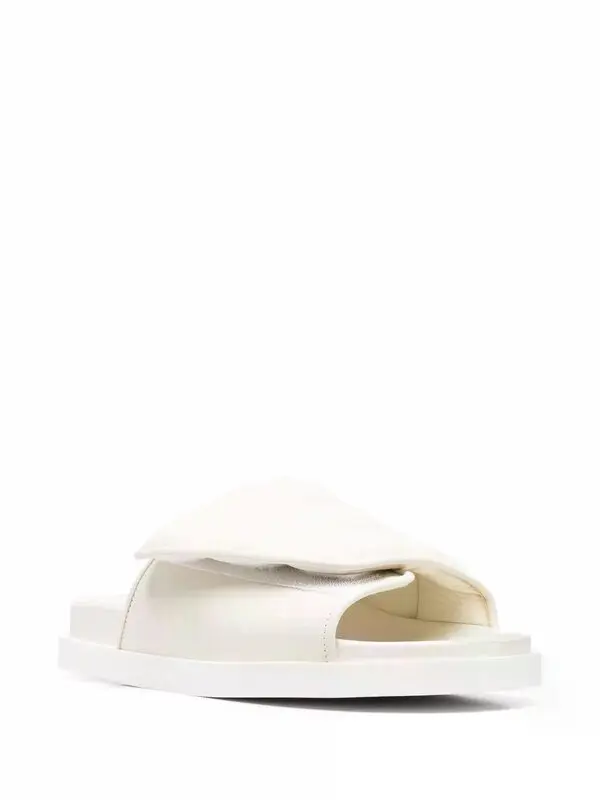 GIABORGHINI Padded Leather Slip-on Sandals - Neutrals