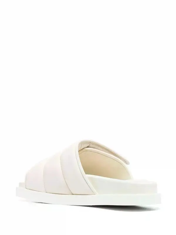 GIABORGHINI Padded Leather Slip-on Sandals - Neutrals
