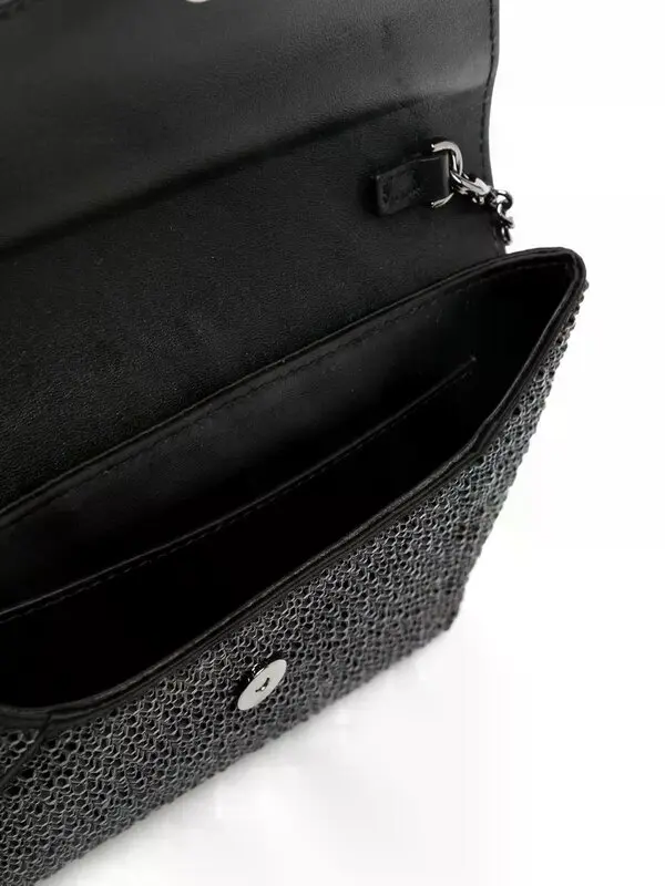 Versace La Medusa Crystal Envelope Clutch - Black