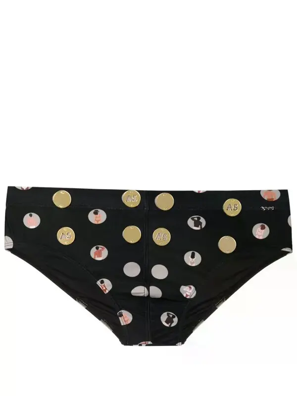 AMIR SLAMA Graphic-print Swim Trunks - Black