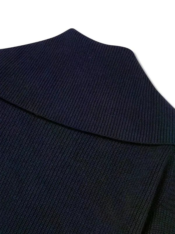 STUDIO TOMBOY Oversized Collar Zip-front Cardigan