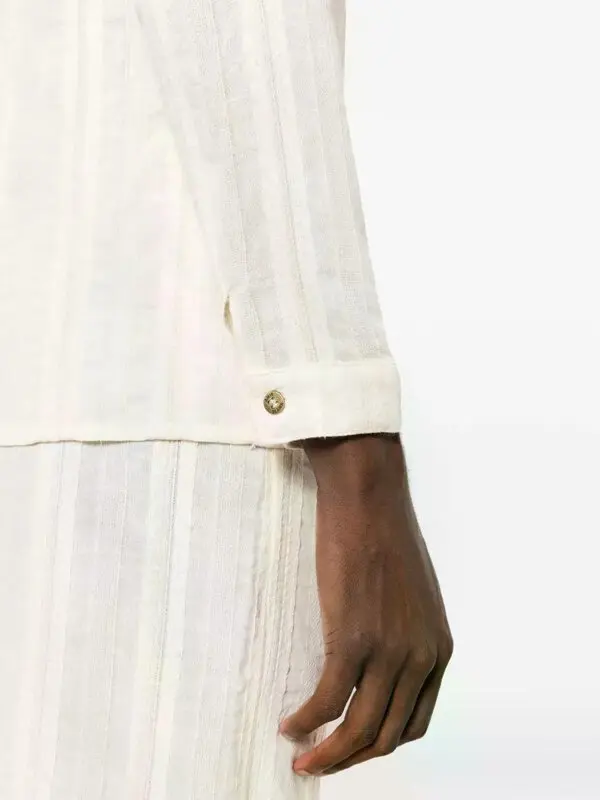 AMIR SLAMA Striped Jacquard Cotton Shirt