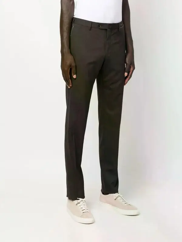 PT TORINO Tailored-cut Tapered Trousers - Brown