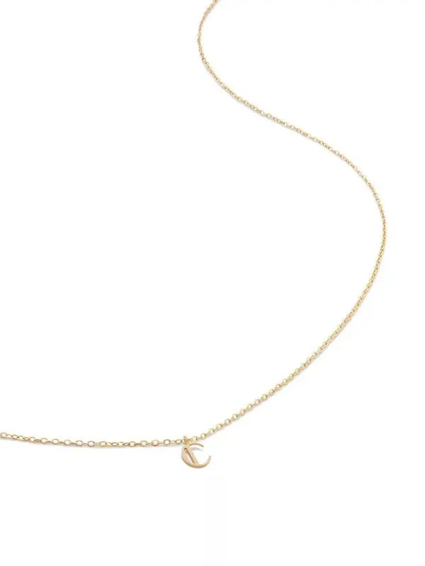 Monica Vinader 14kt Yellow Small Initial 'c' Necklace