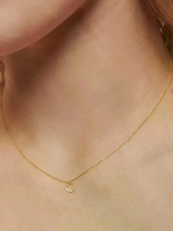 Monica Vinader 14kt Yellow Small Initial 'c' Necklace