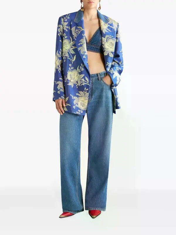 Etro Floral-jacquard Double-breasted Blazer