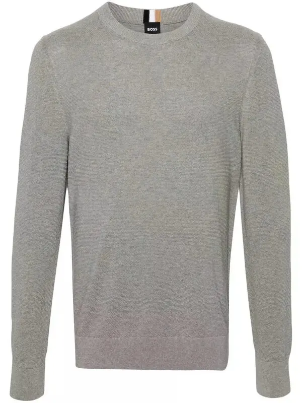 BOSS Mélange-effect Cotton Jumper