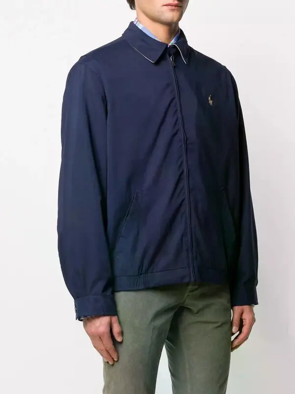 Polo Ralph Lauren Embroidered Logo Harrington Windbreaker - Blue