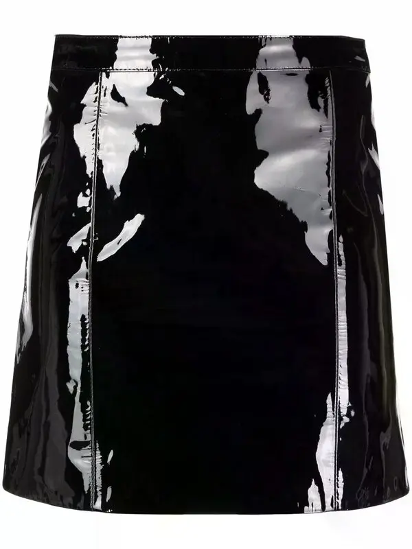 MANOKHI Vinyl Leather Mini Skirt - Black