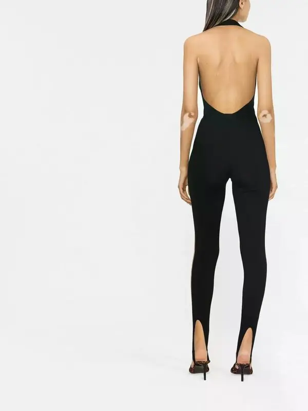 Saint Laurent Halterneck Open-back Jumpsuit
