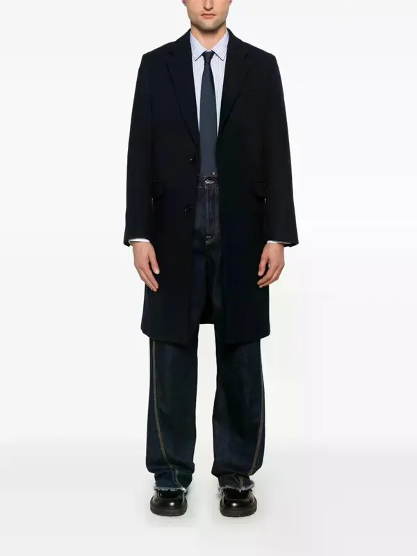 AMI Paris Single-breasted Wool Coat - Blue