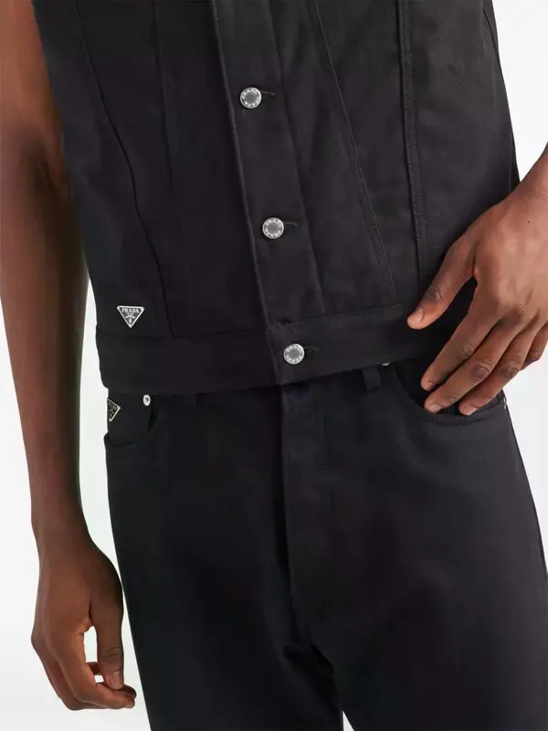 Prada Button-up Denim Gilet