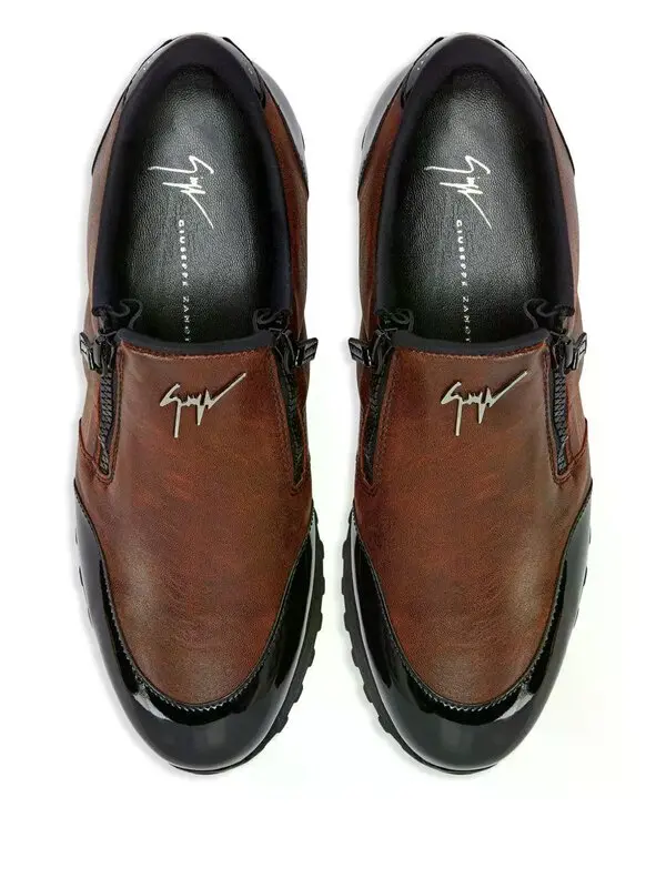 GIUSEPPE ZANOTTI Ilde Run Double-zip Low-top Sneakers - Brown