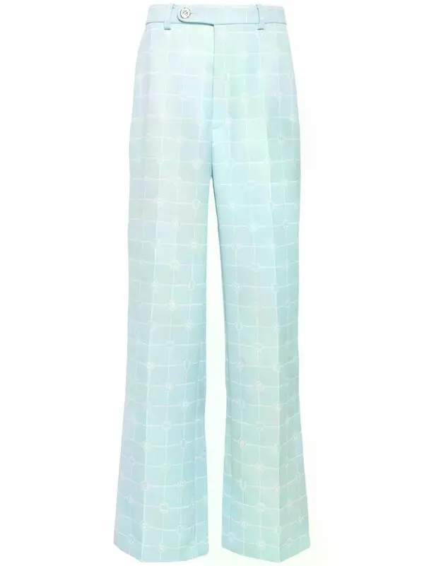 Casablanca Heart Monogram-jacquard Wool Trousers