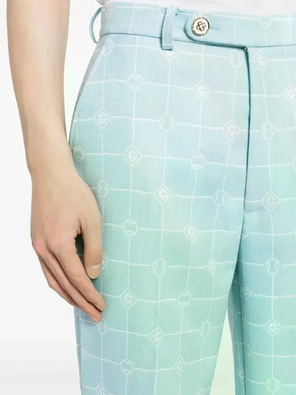 Casablanca Heart Monogram-jacquard Wool Trousers