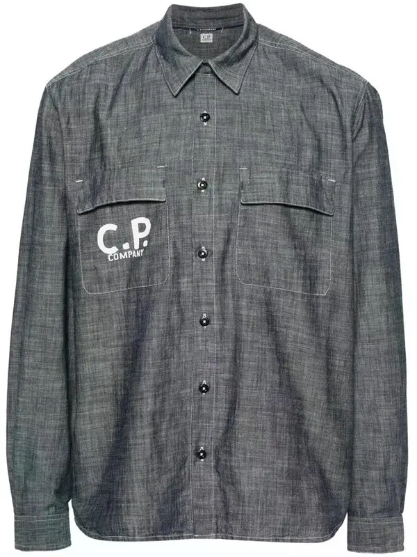 C.P. COMPANY Logo-print Chambray Shirt