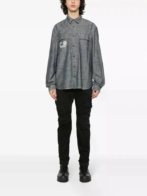 C.P. COMPANY Logo-print Chambray Shirt