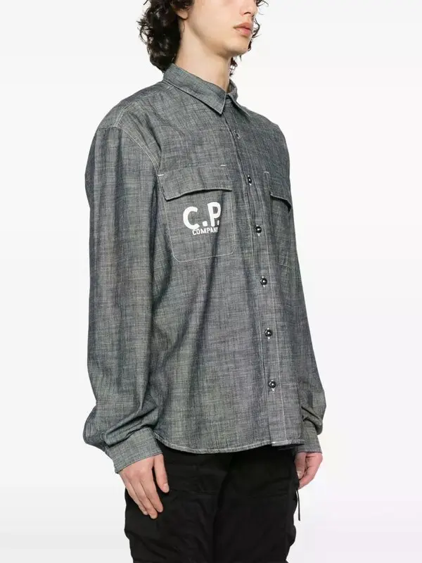C.P. COMPANY Logo-print Chambray Shirt