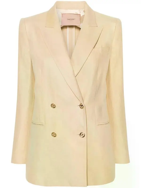 TWINSET Double-breasted Twill Blazer