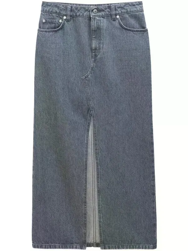 Filippa K Front-slit Organic Cotton Maxi Skirt - Grey