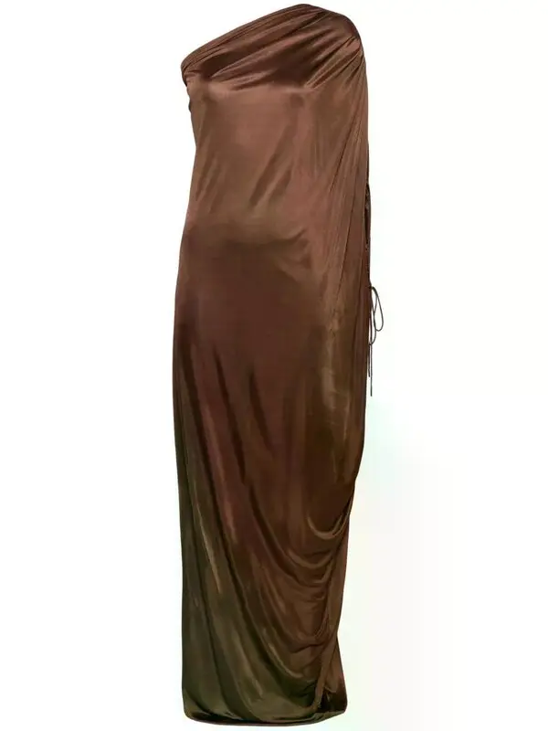 Atlein Single-sleeve Draped Dress