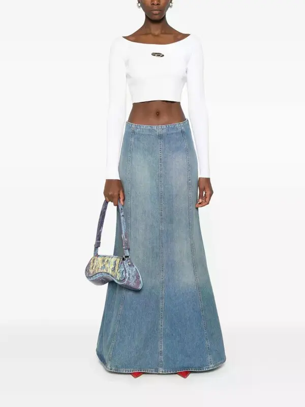 HAIKURE Seamed Denim Midi Skirt