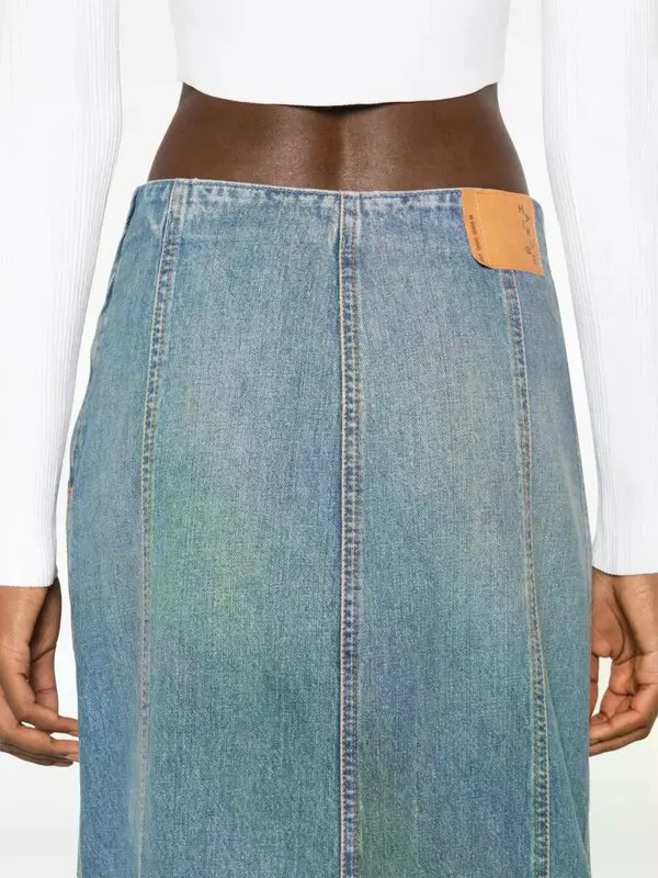 HAIKURE Seamed Denim Midi Skirt