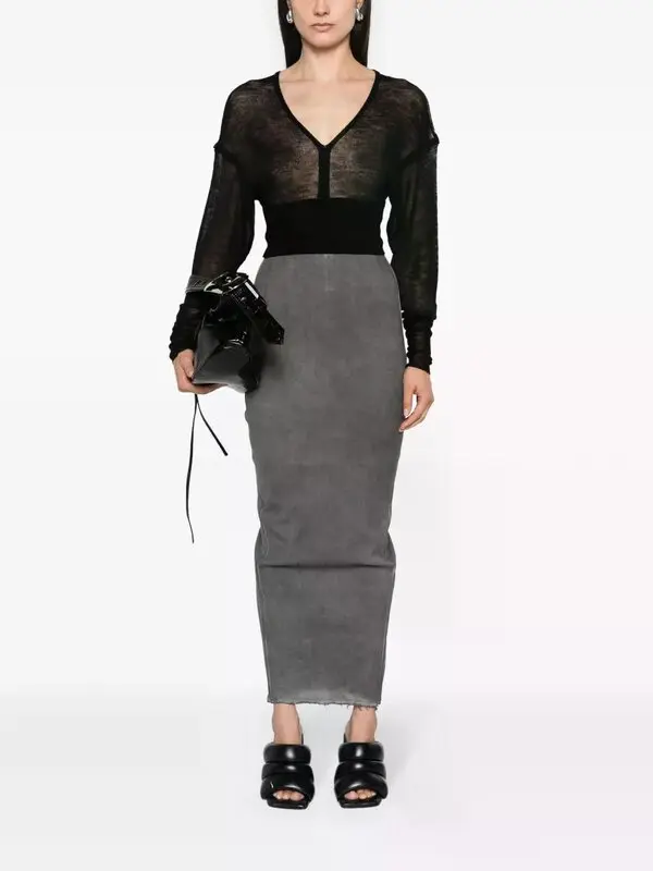 Rick Owens Dirt Pillar Maxi Pencil Skirt