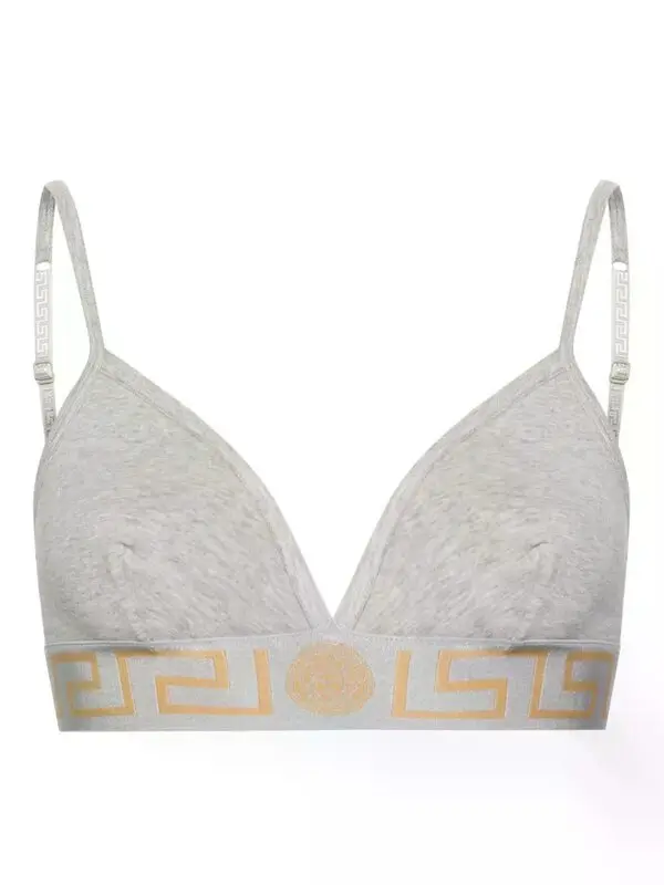 Versace Greca-underband Triangle Bralette - Grey