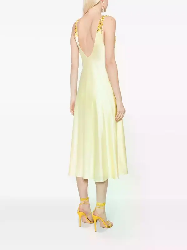 MARY KATRANTZOU Beaded Stretch-silk Slip Dress