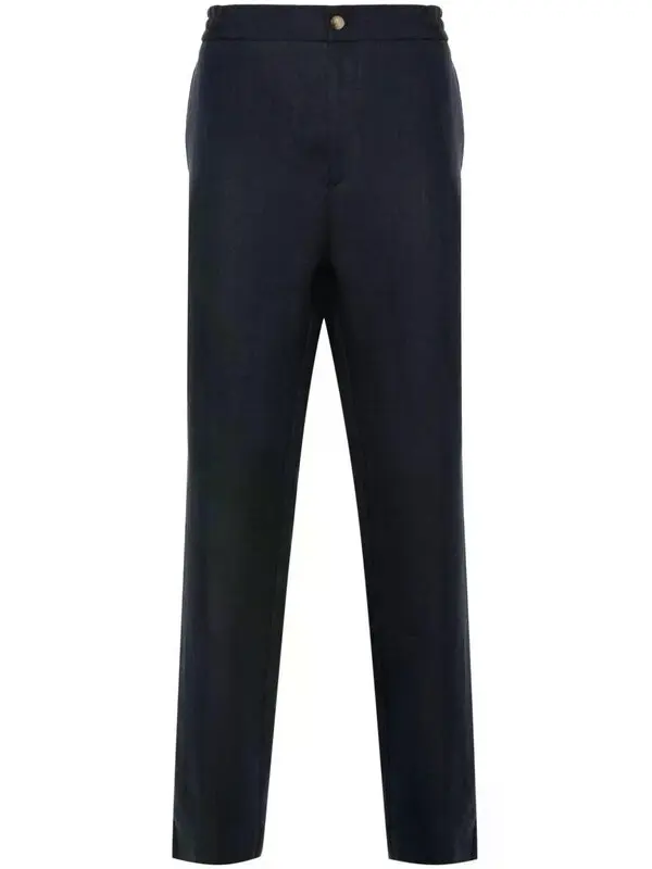 Etro Herringbone Linen Trousers