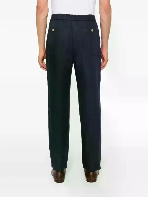 Etro Herringbone Linen Trousers