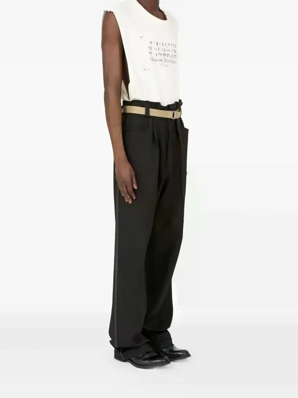 MAISON MARGIELA Wool Trousers With Front Buckle Fastening