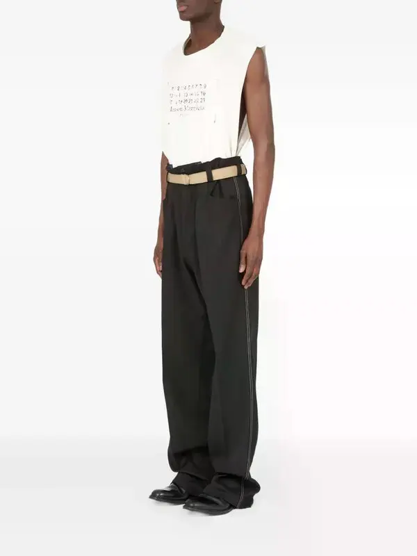 MAISON MARGIELA Wool Trousers With Front Buckle Fastening