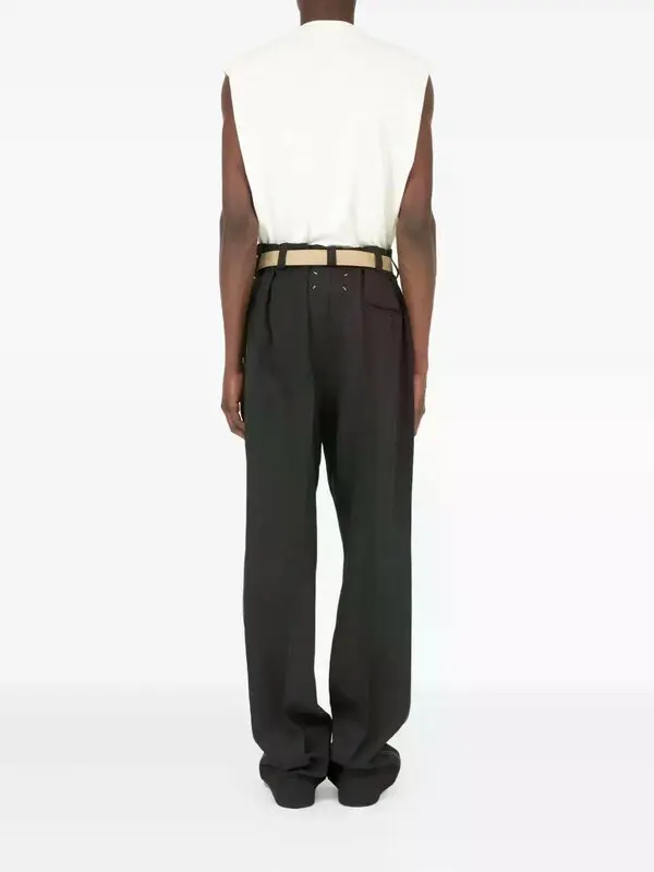 MAISON MARGIELA Wool Trousers With Front Buckle Fastening
