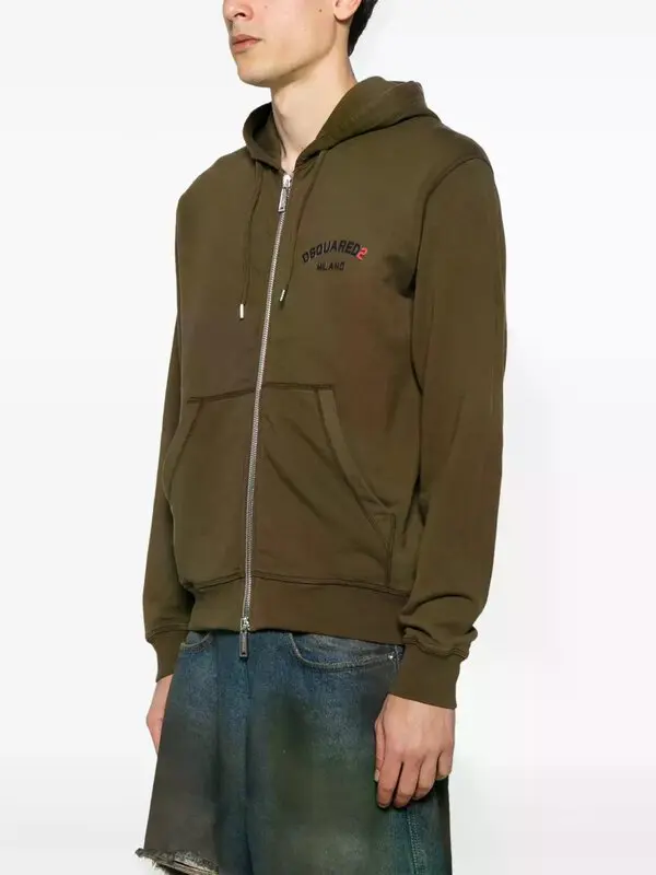 Dsquared2 Logo-appliqué Hoodie - Green