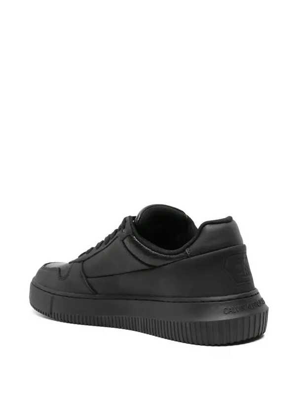 Calvin Klein Logo Debossed Leather Sneakers