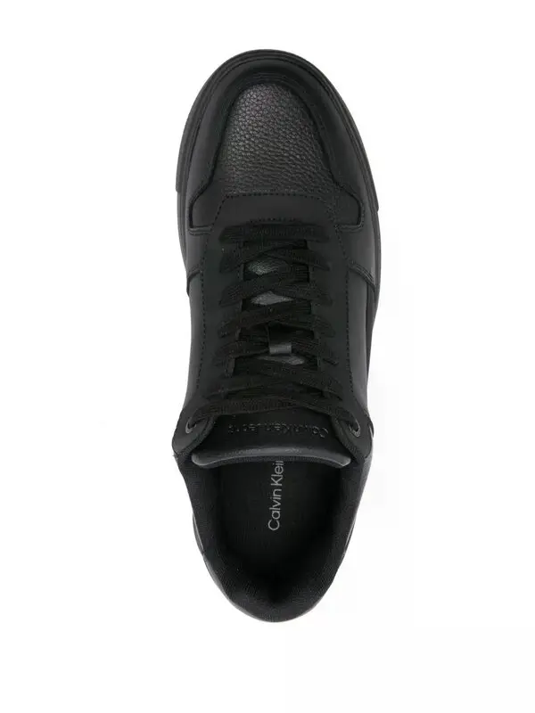Calvin Klein Logo Debossed Leather Sneakers