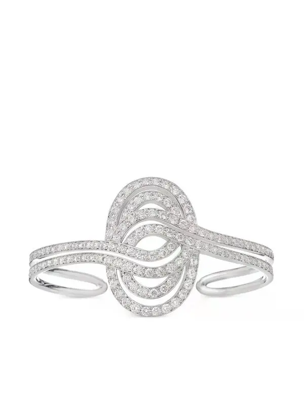 LILY GABRIELLA 18kt White Gold Infinitas Diamond Cuff Bracelet - Silver
