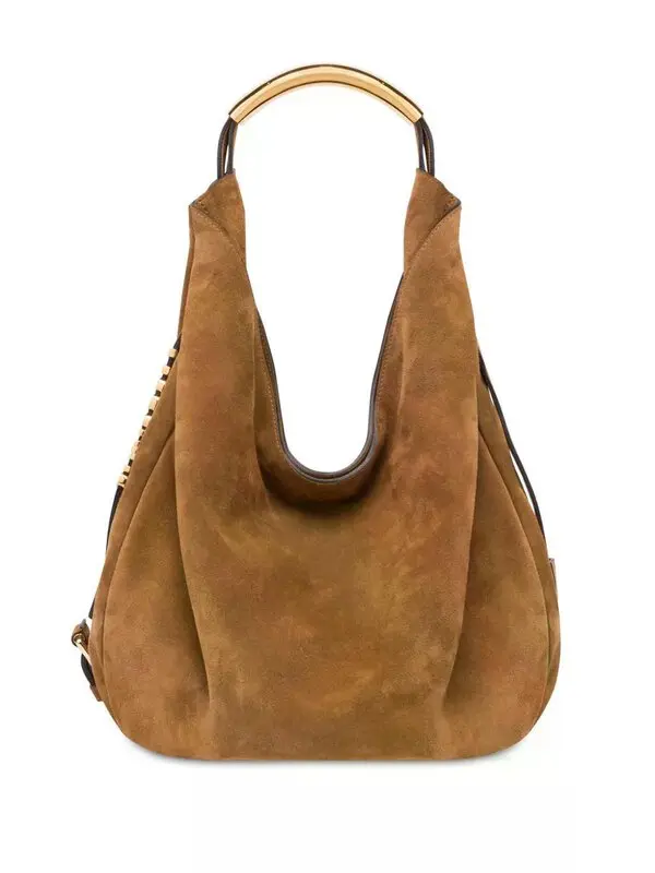 Moschino Medium Handle Me Leather Shoulder Bag - Brown