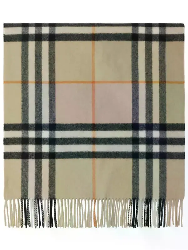 Burberry Wide Check Cashmere Scarf - Neutrals