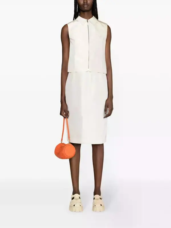 Prada Logo-buckle Straight Faille Skirt